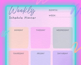Printable Weekly Planner, A4 Landscape, Modern, Minimalist, Weekly ...