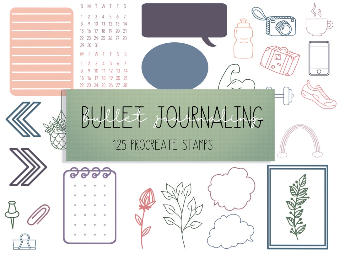 Bullet Journal Stamps, Procreate Stamps, Bullet Journal Accessories ...