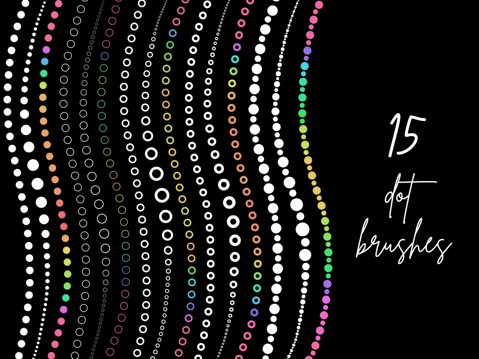 21 Dots and Dashes Procreate Brushes, Procreate Brushes, Polka Dot ...