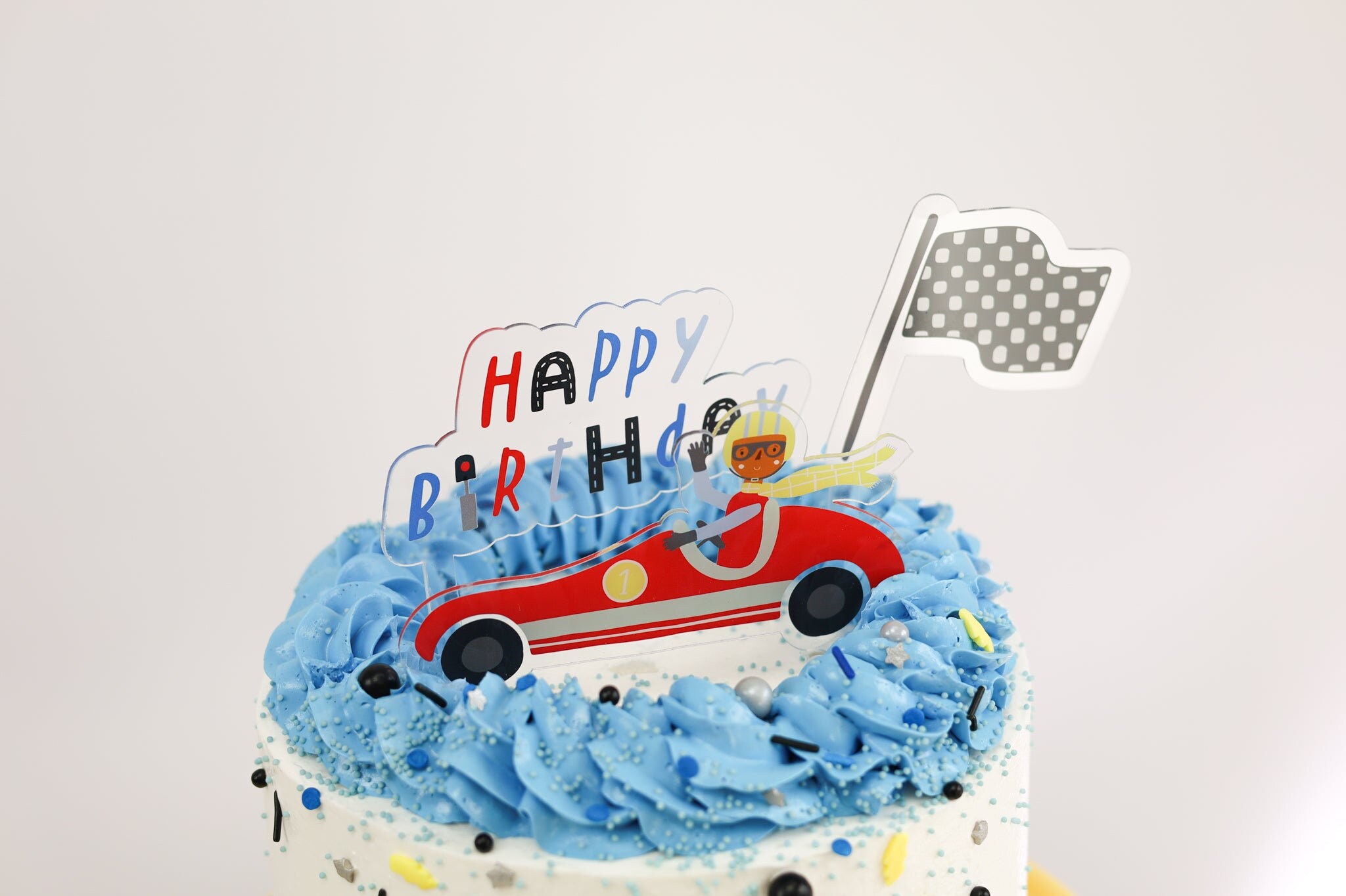 Speed Racer Acrylic Cake Topper Set | Race Car Cake Topper | Race Car ...
