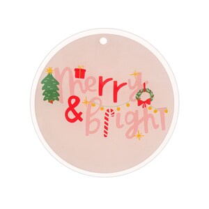Merry & Bright Acrylic Gift Tag Set of 3 | Merry and Bright Ornament ...
