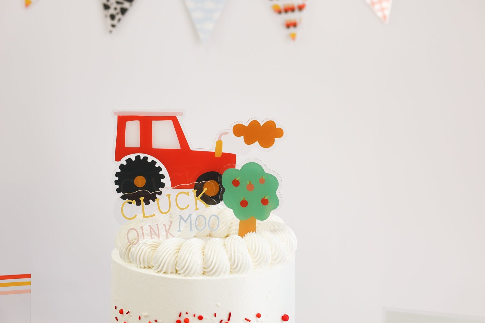 On the Farm Acrylic Cake Topper Set | Farm Cake Topper | Tractor | Farm ...