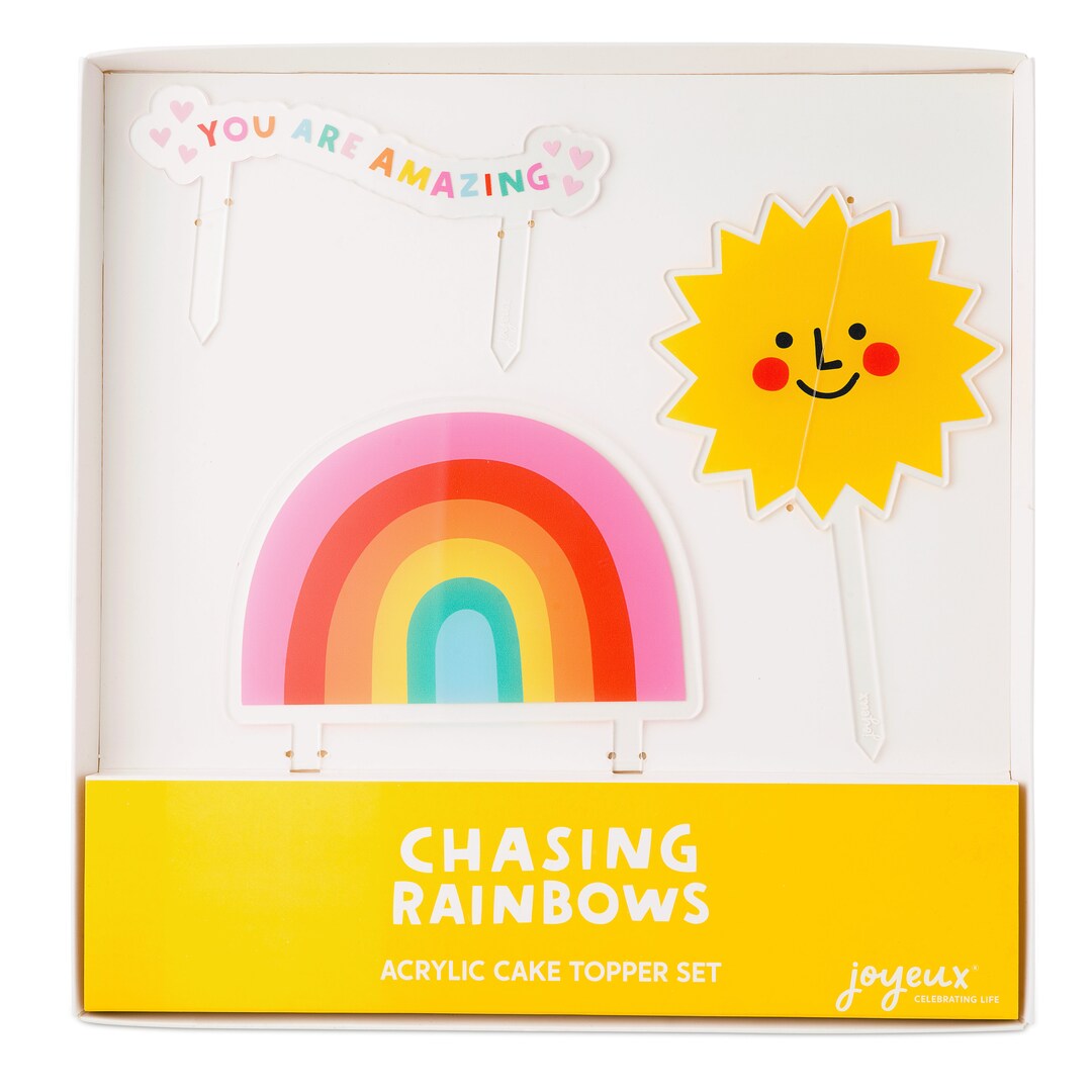 Chasing Rainbows Acrylic Cake Topper Set - Etsy