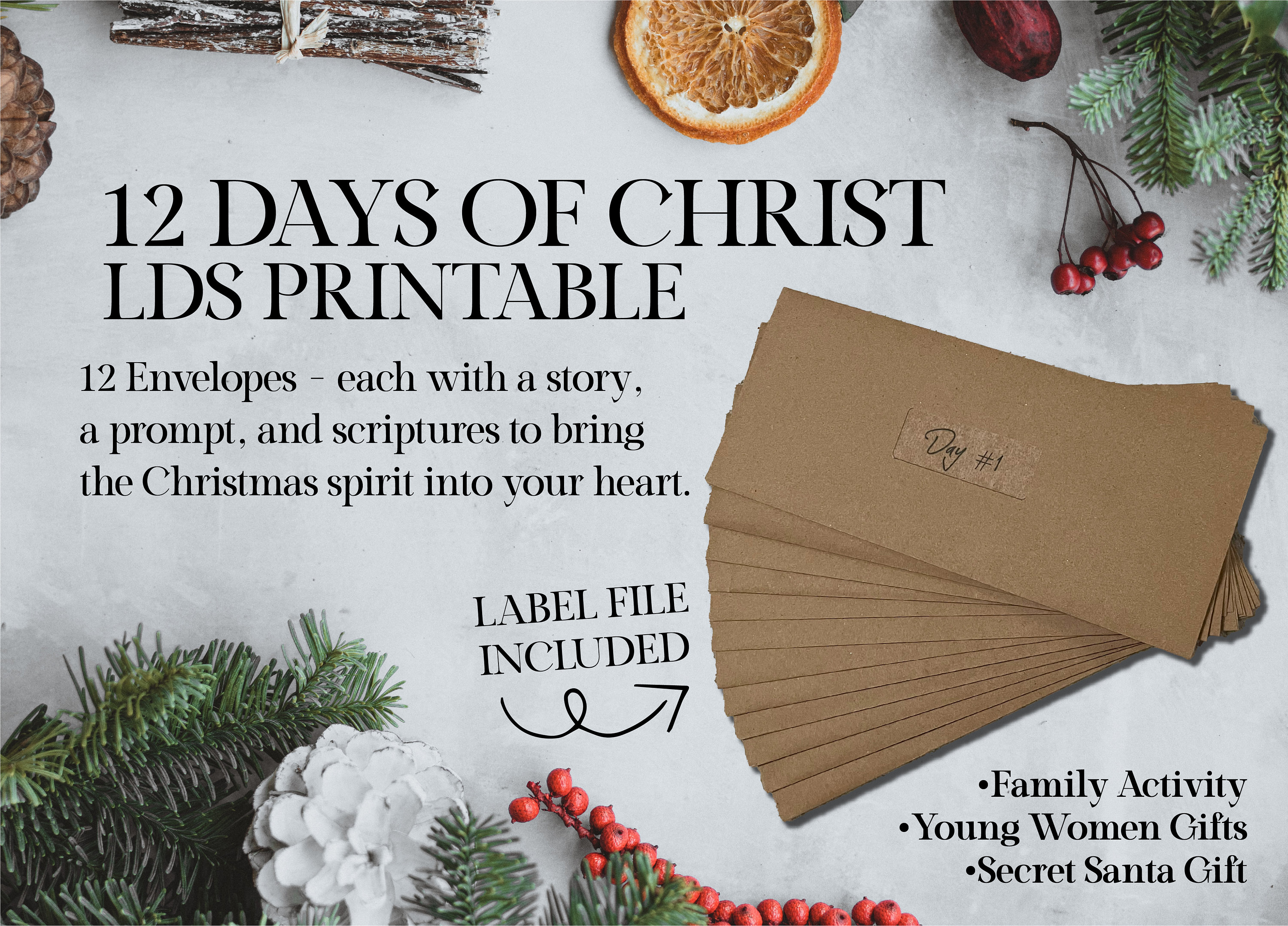 12 Days of Christ Christmas Bundle LDS Envelopes for Families, Young ...