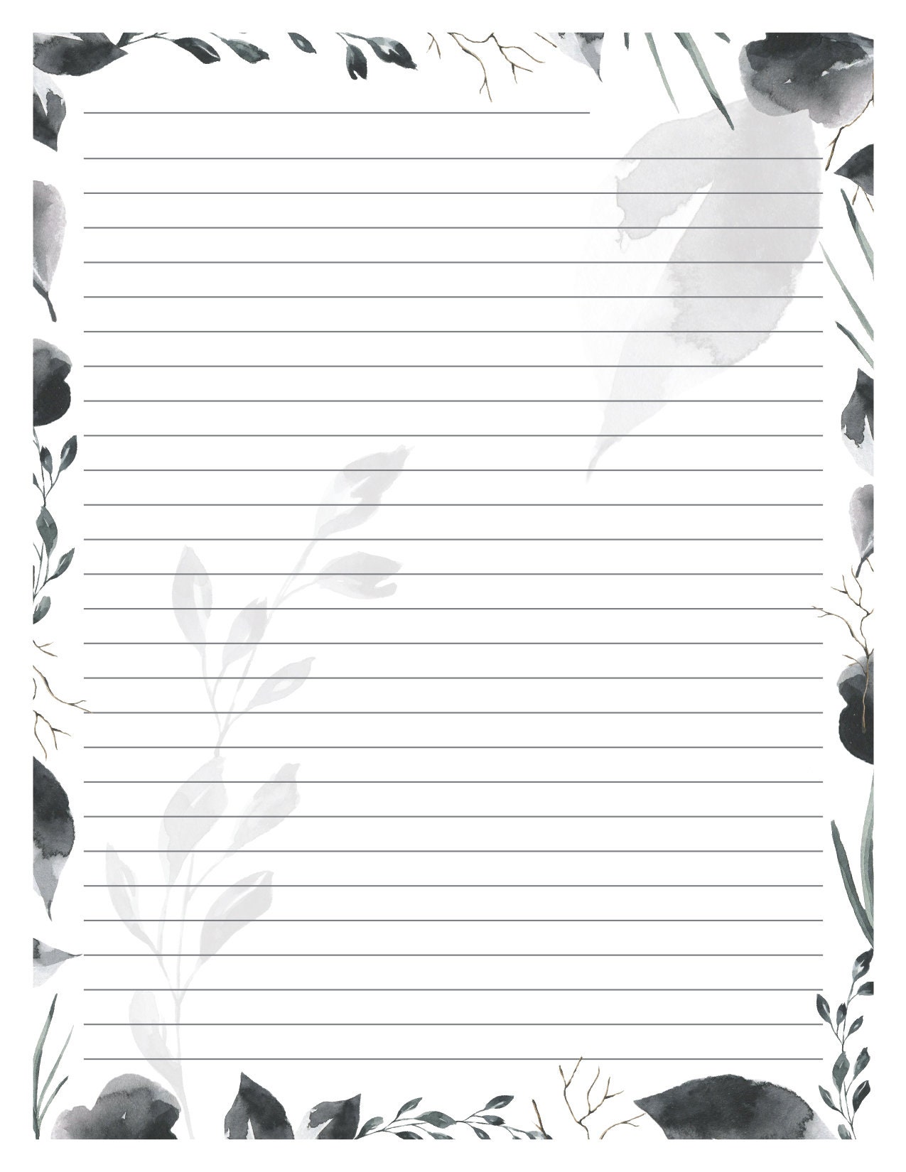 Floral Stationary Custom Lined Paper Aesthetic Stationary - Etsy