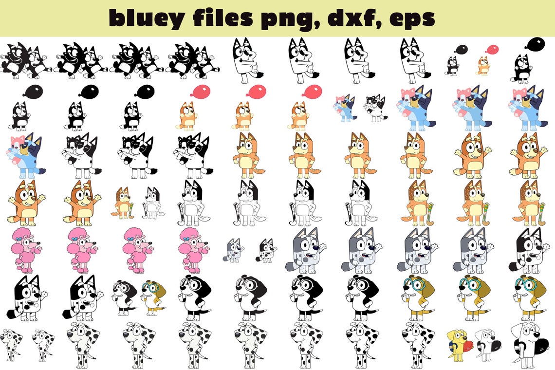 Bluey DXF PNG EPS Files Bluey Instant Download Bluey - Etsy Ireland