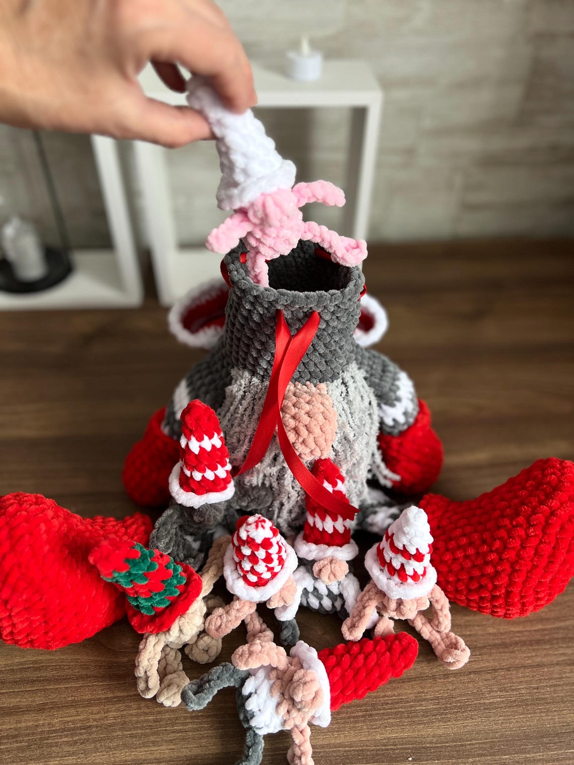 Christmas Gnome Plush CROCHET PATTERN, Gnome Plushie, Gift Bag ...