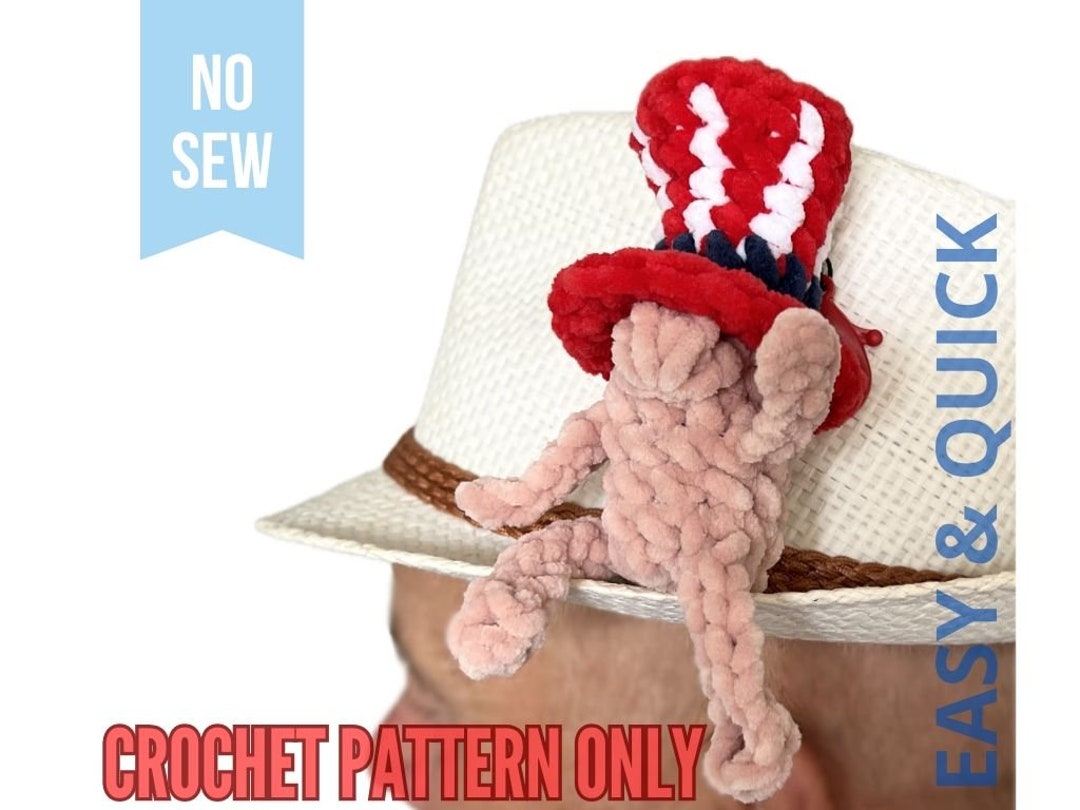 Uncle Sam Hat, Plush CROCHET PATTERN, Pocket Toy, No Sew Pattern ...