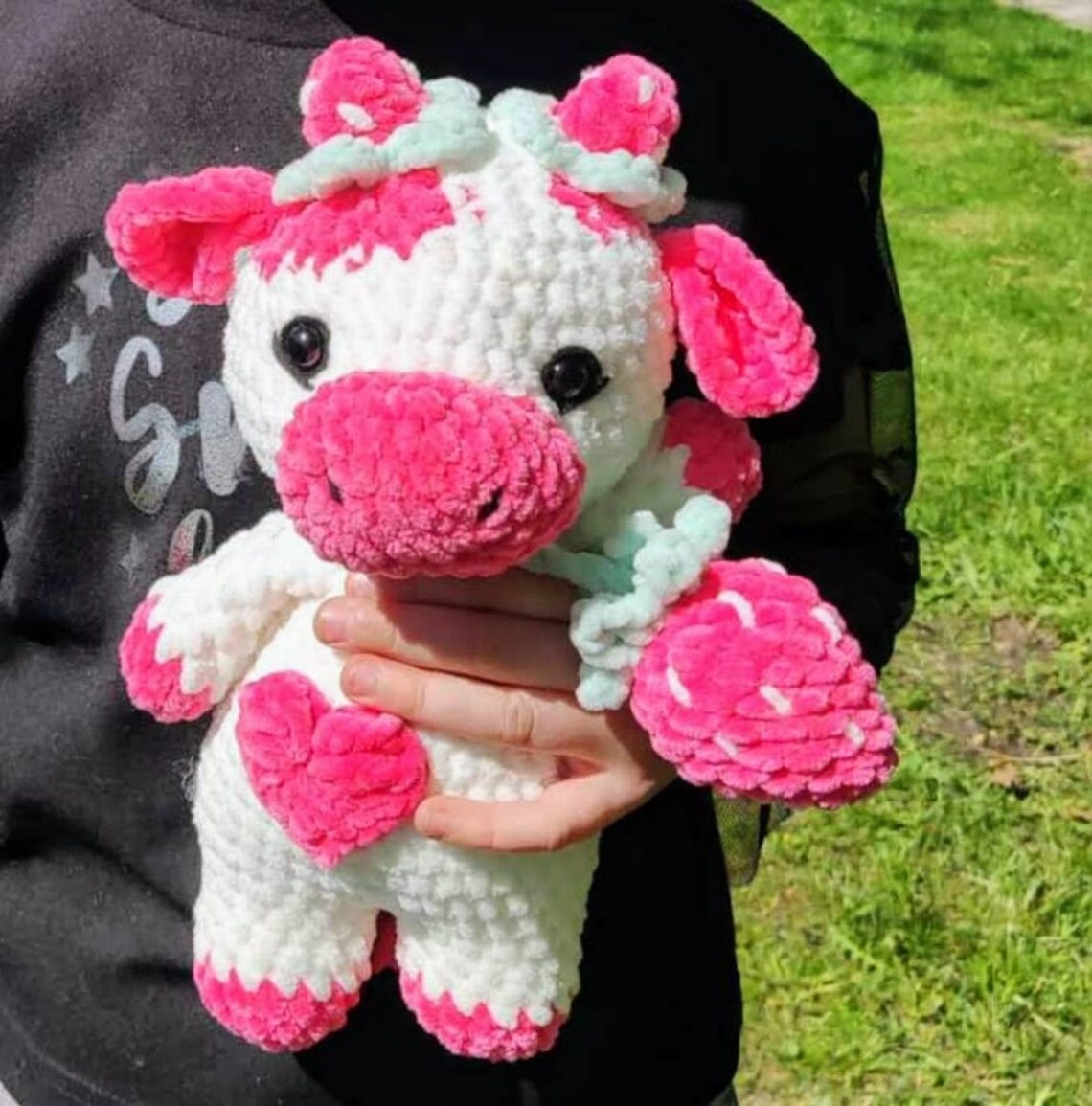 Strawberry Cow Plush Crochet Pattern Pdf Stuffed Cow - Etsy Australia
