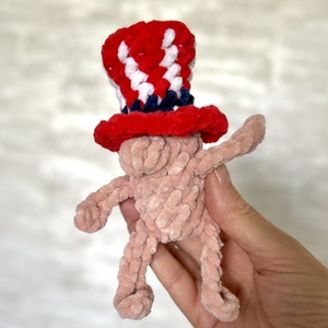 Uncle Sam Hat, Plush CROCHET PATTERN, Pocket Toy, No Sew Pattern ...