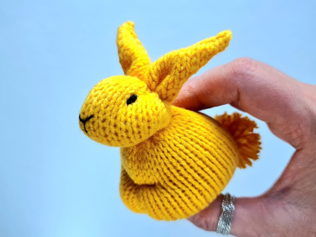 Easter Decor Rabbit Knitting Pattern Square Rabbit Toy - Etsy