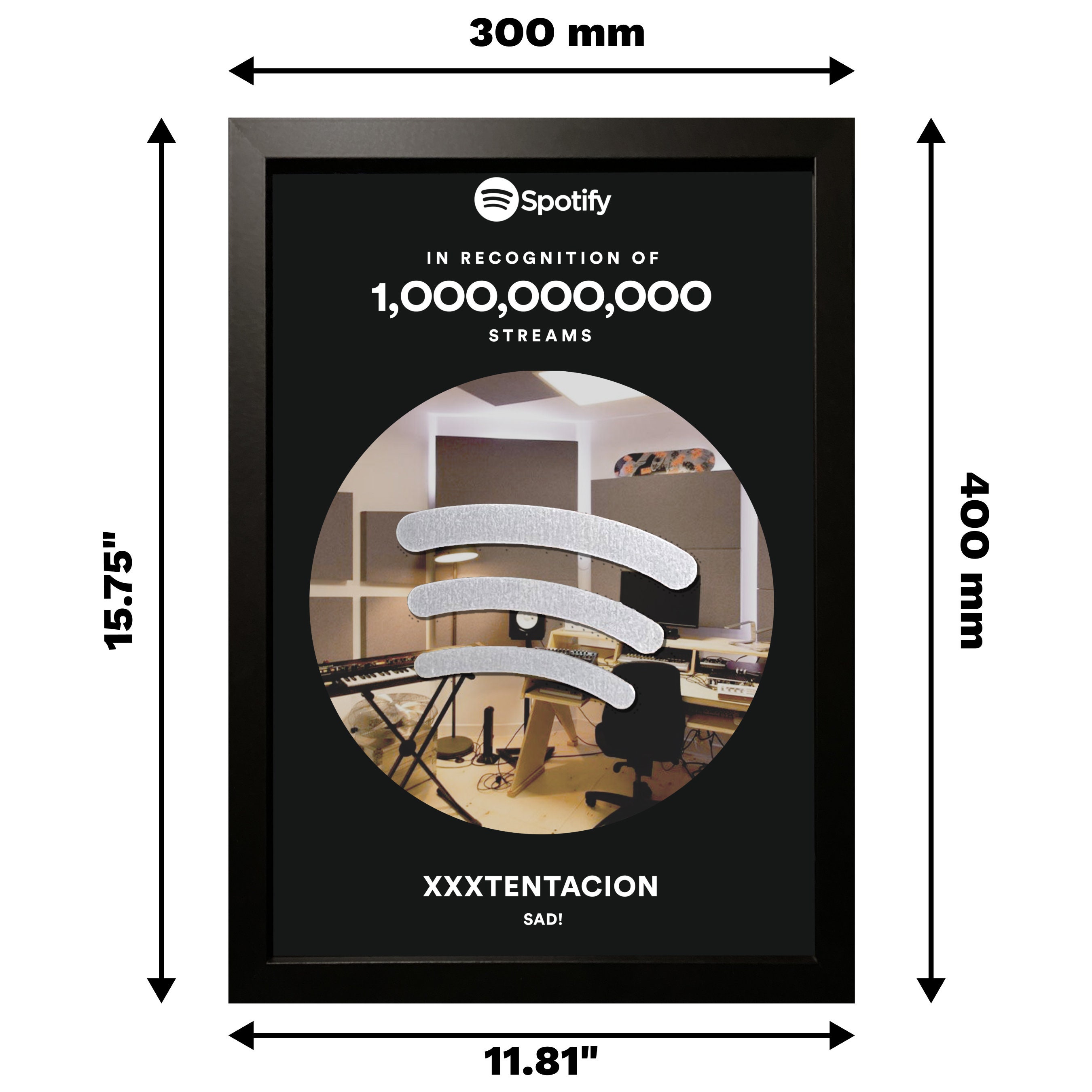 Spotify Plaque Streaming Award Custom Gold Record for Artists Trophy ...