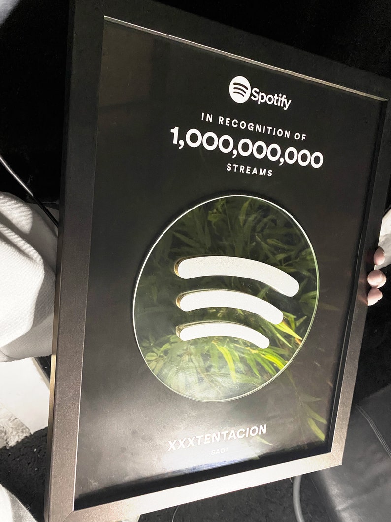 Spotify Plaque Streaming Award Custom Gold Record for Artists Trophy ...