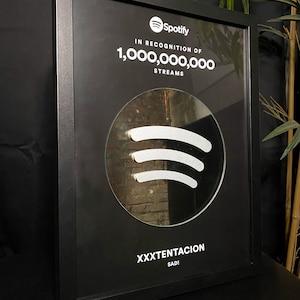 Spotify Plaque Streaming Award Custom Gold Record for Artists Trophy ...