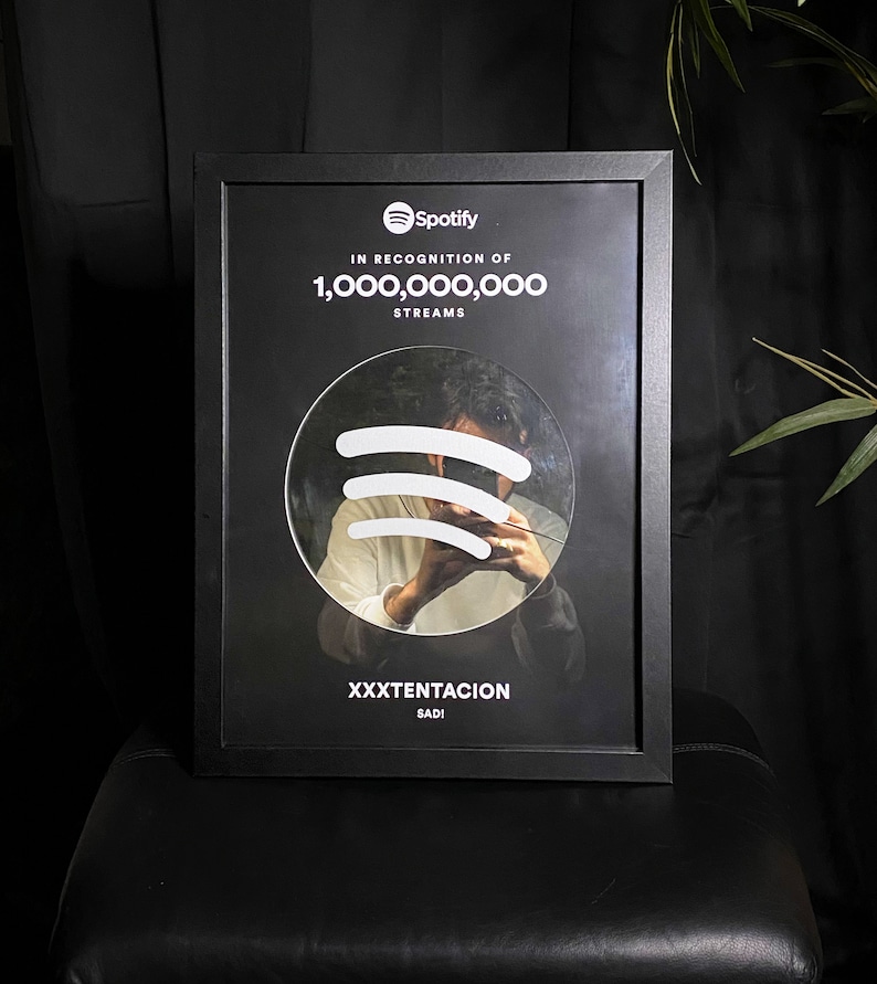 Spotify Plaque Streaming Award Custom Gold Record for Artists Trophy ...