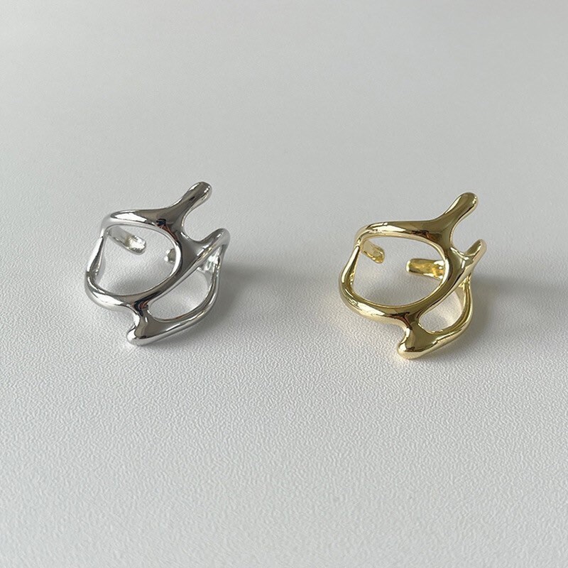 Silver Geometric Twisted Silver Ringabstract Irregular Silver - Etsy