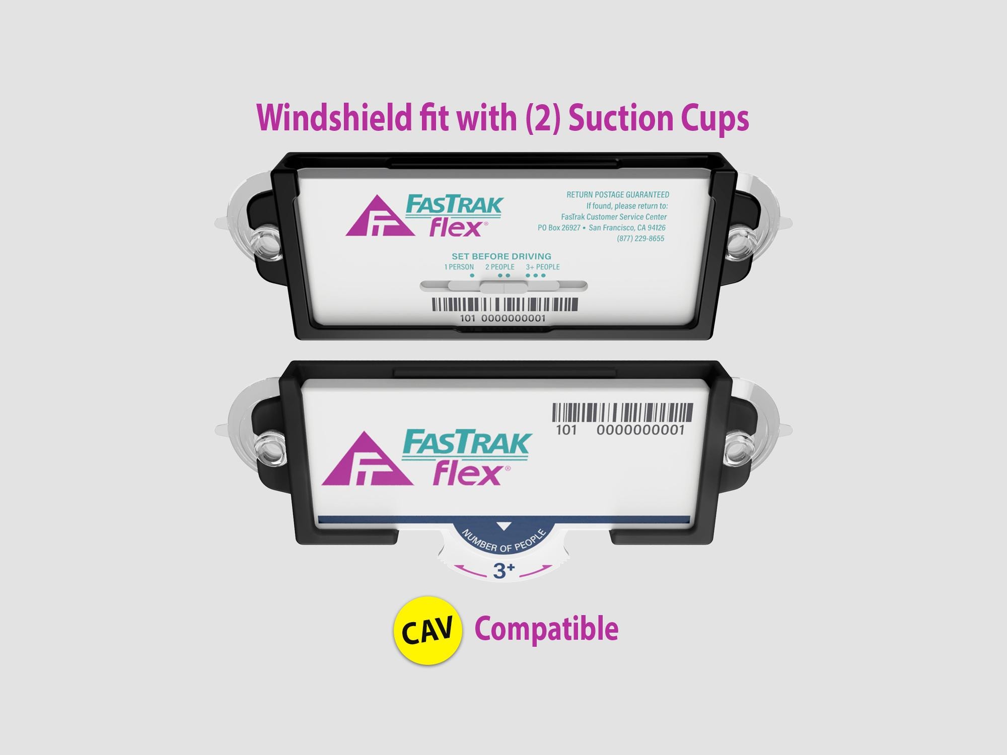 Fastrak Flex Holder for CAV, HOV - Universal Suction Cup Fit for ...