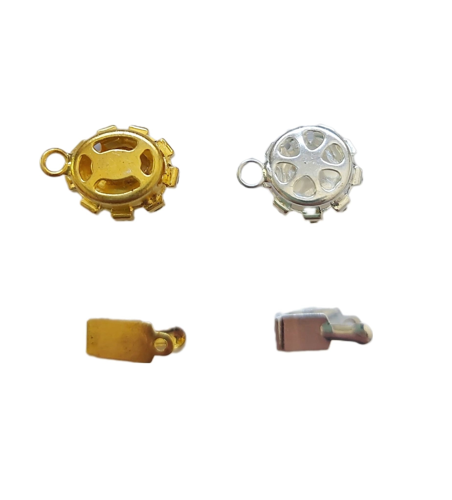 Flower Shaped Zirconia Box Clasp, With Imitation Pearl, Interlocking ...