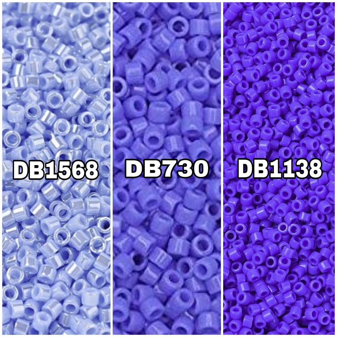 Miyuki Delica 11/00, Opaque Violet Colours, DB1568, DB730, DB1138 , 1-3 ...