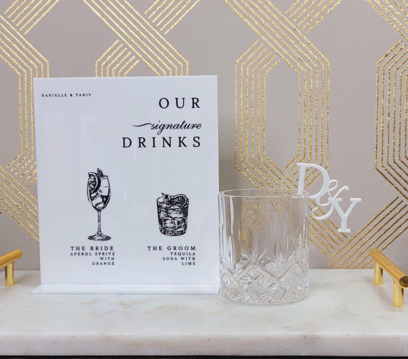 Stylish Acrylic Menu Sign for Bar Customized Wedding Menu Board ...