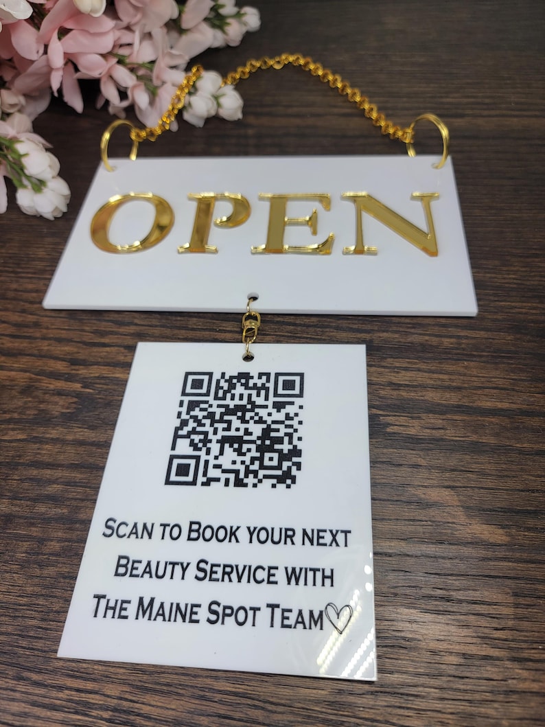 Custom 3D Acrylic Open/close Sign - Modern Business Door Sign, Double ...