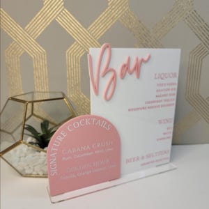 Stylish Acrylic Menu Sign for Bar | Customized Wedding Menu Board ...