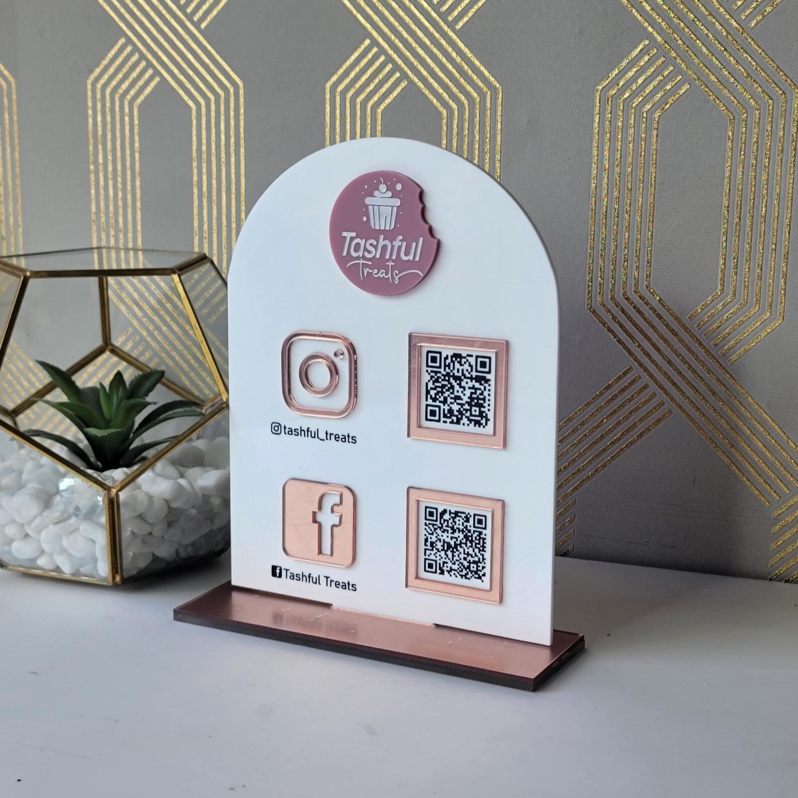 Custom QR Code Business Sign: Acrylic Social Media Display - Etsy