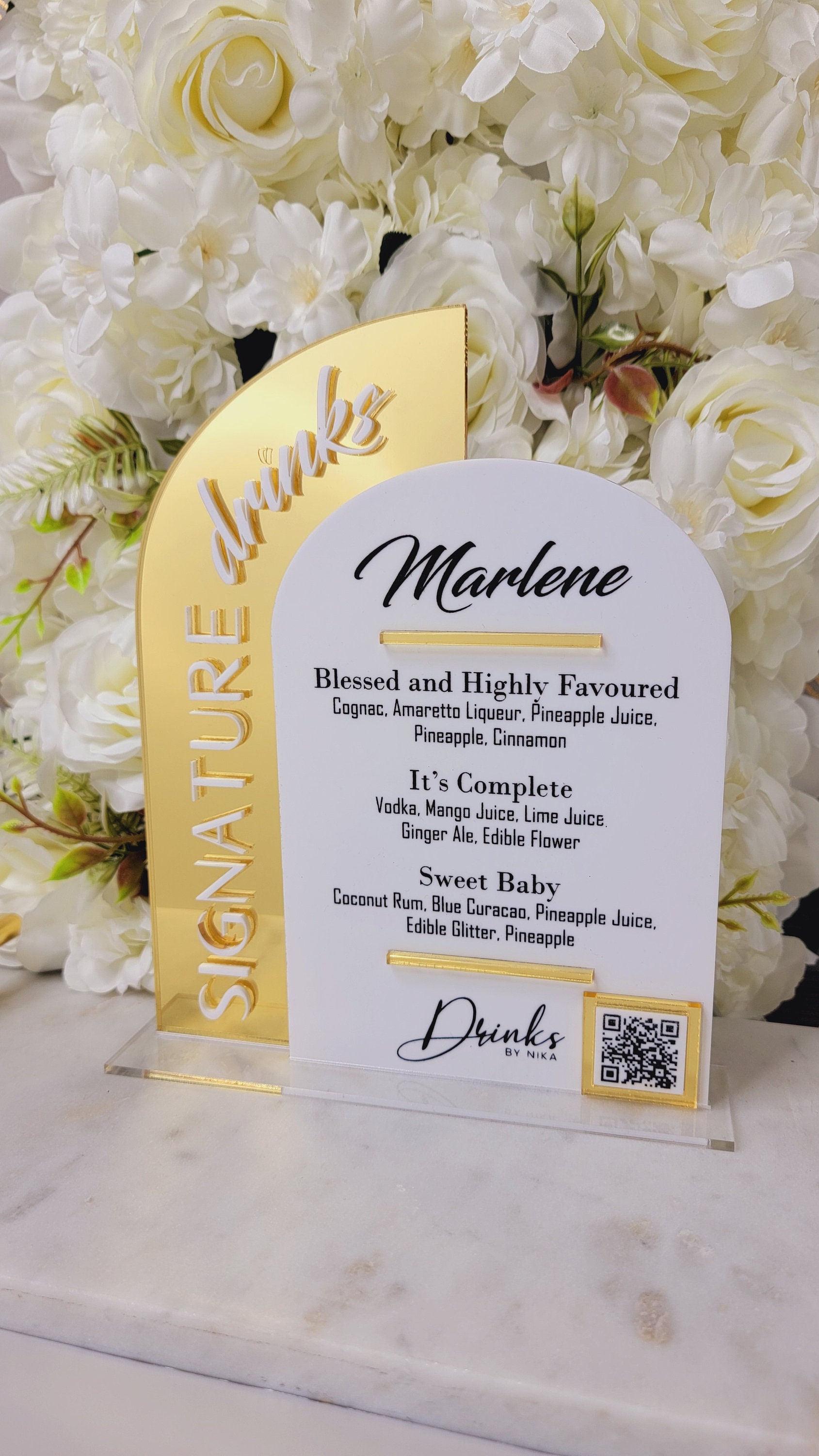 Stylish Acrylic Menu Sign for Bar Customized Wedding Menu Board ...