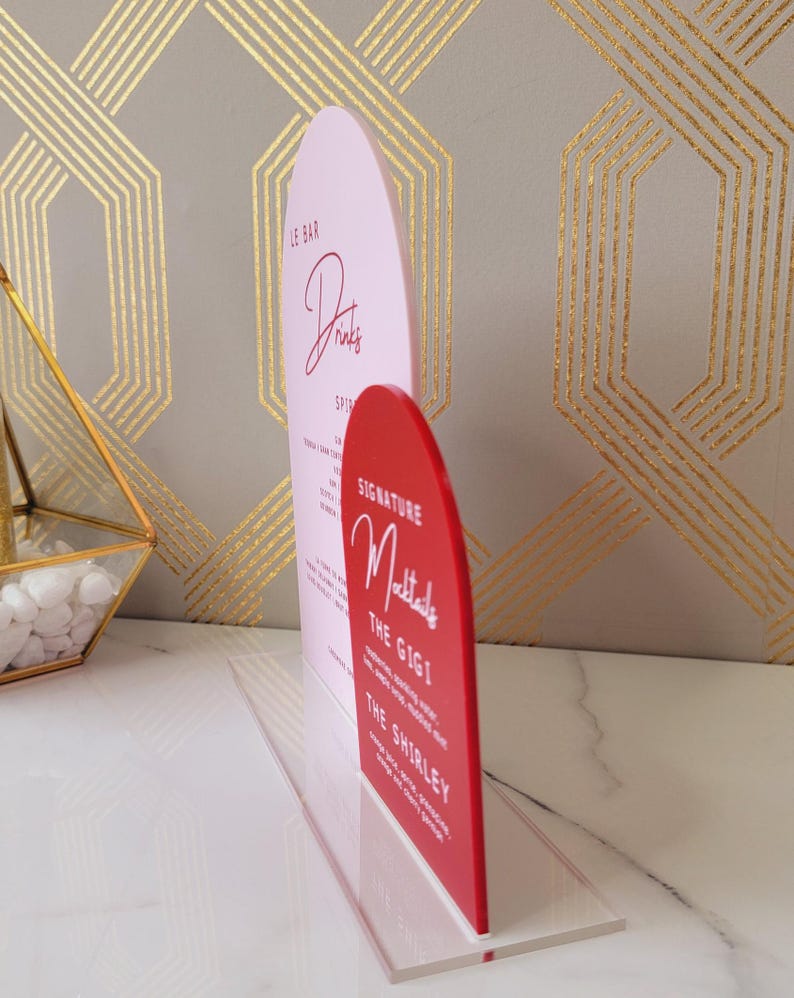 Stylish Acrylic Menu Sign for Bar Customized Wedding Menu Board ...