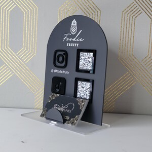 Custom QR Code Business Sign: Acrylic Social Media Display - Etsy