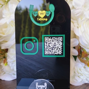 Acrylic QR Code Sign Business Instagram Facebook Social Media Sign ...