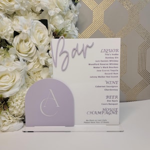 Stylish Acrylic Menu Sign for Bar | Customized Wedding Menu Board ...