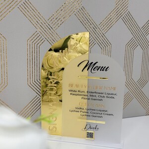 Stylish Acrylic Menu Sign for Bar | Customized Wedding Menu Board ...