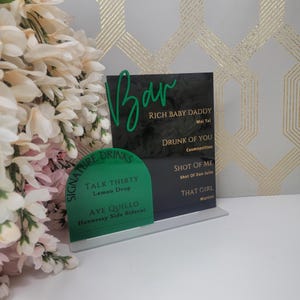 Stylish Acrylic Menu Sign for Bar | Customized Wedding Menu Board ...