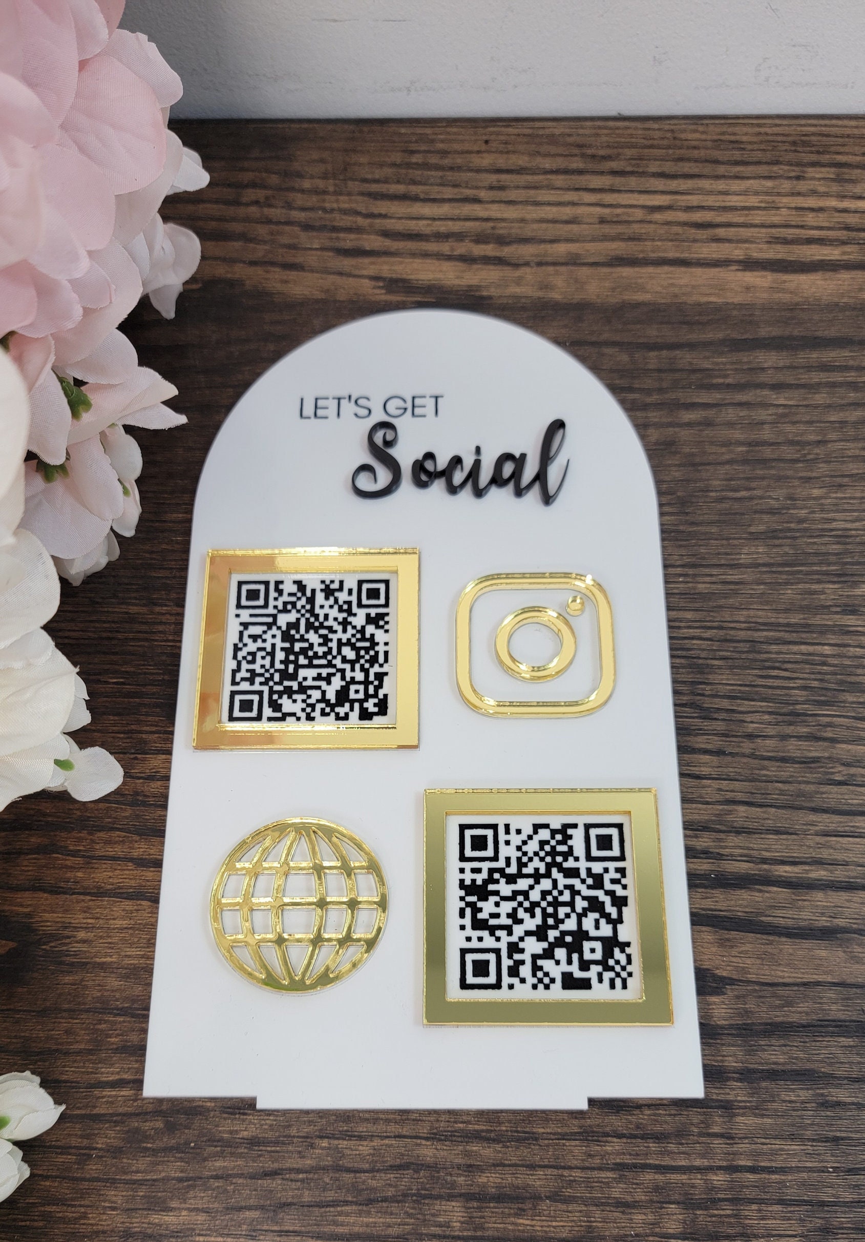 Instagram Facebook Social Media Sign Business Social Media QR Code Sign ...