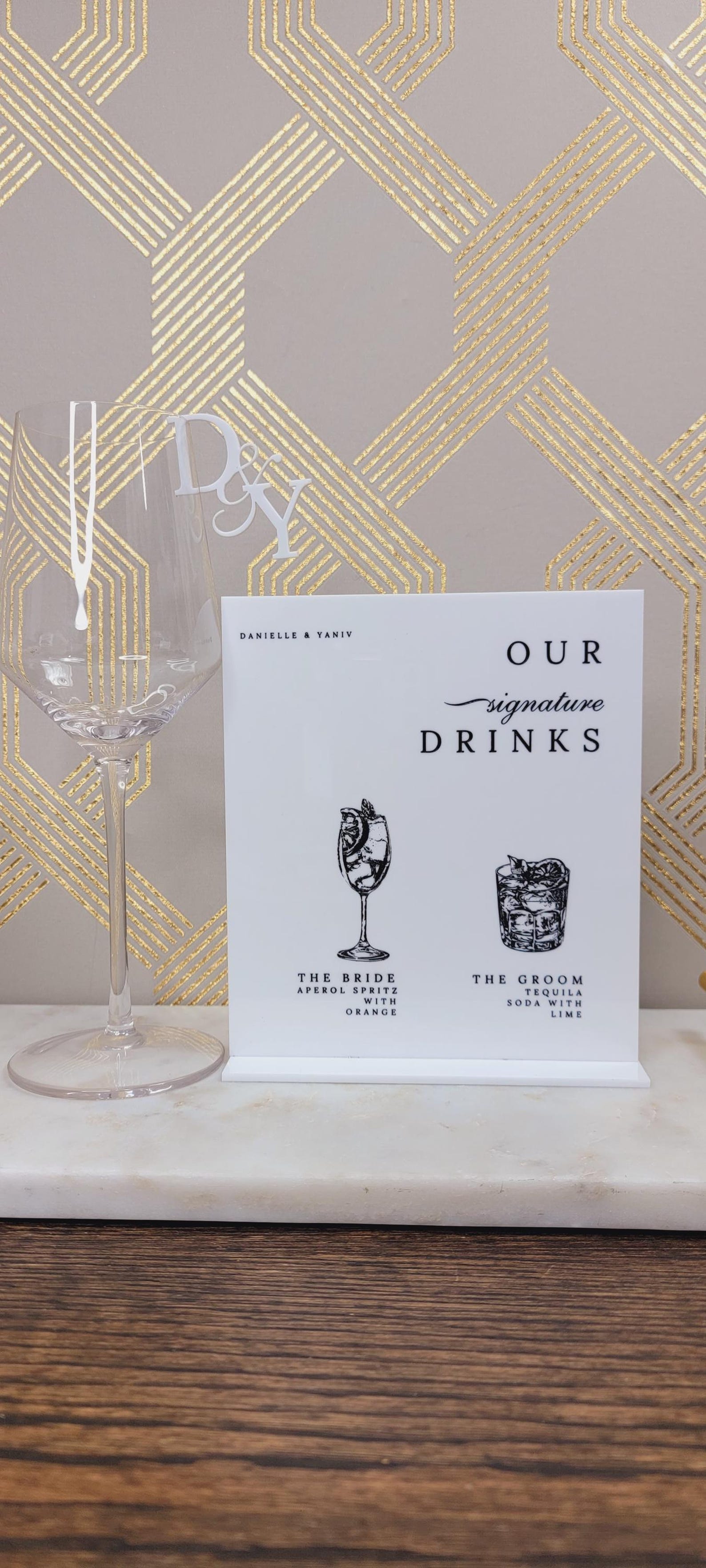 Stylish Acrylic Menu Sign for Bar Customized Wedding Menu Board ...