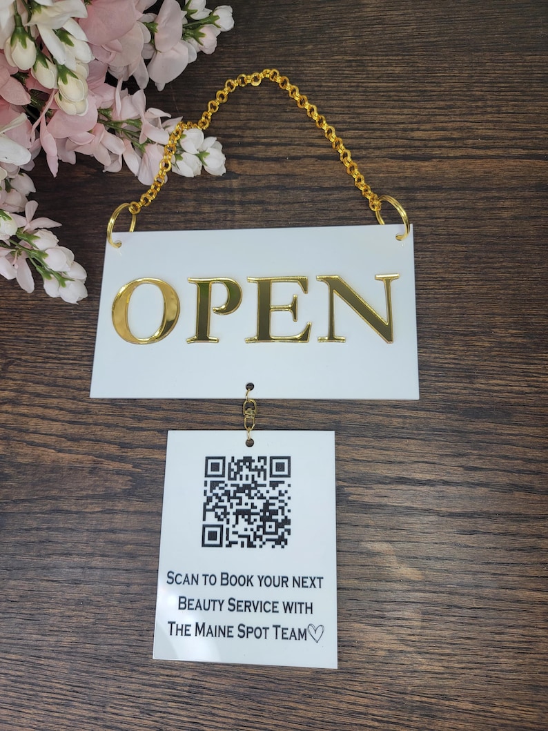 Custom 3D Acrylic Open/close Sign - Modern Business Door Sign, Double ...