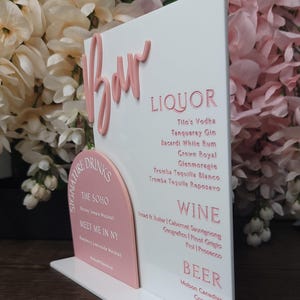 Stylish Acrylic Menu Sign for Bar | Customized Wedding Menu Board ...