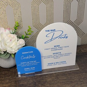 Stylish Acrylic Menu Sign for Bar | Customized Wedding Menu Board ...