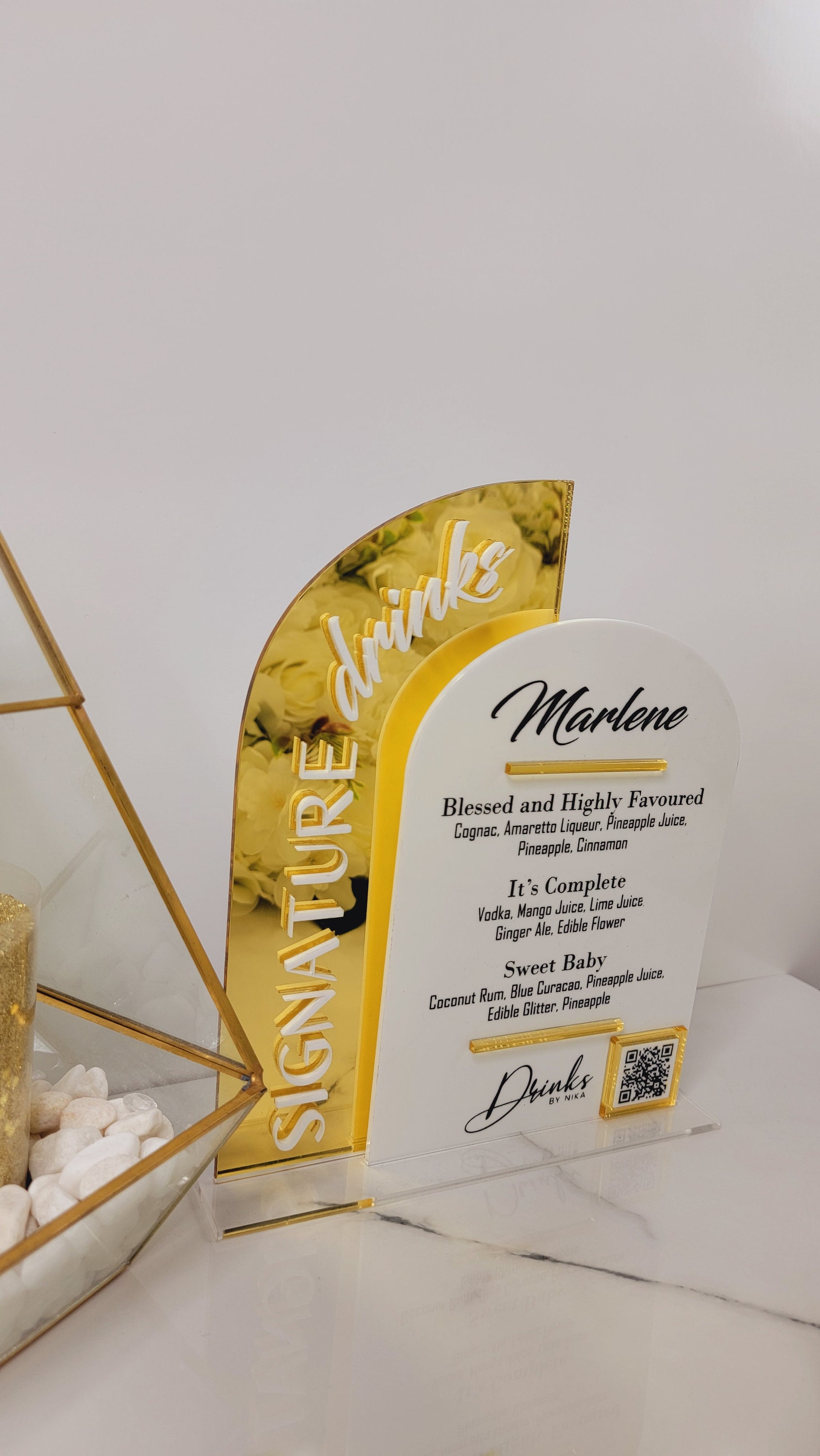 Stylish Acrylic Menu Sign for Bar Customized Wedding Menu Board ...