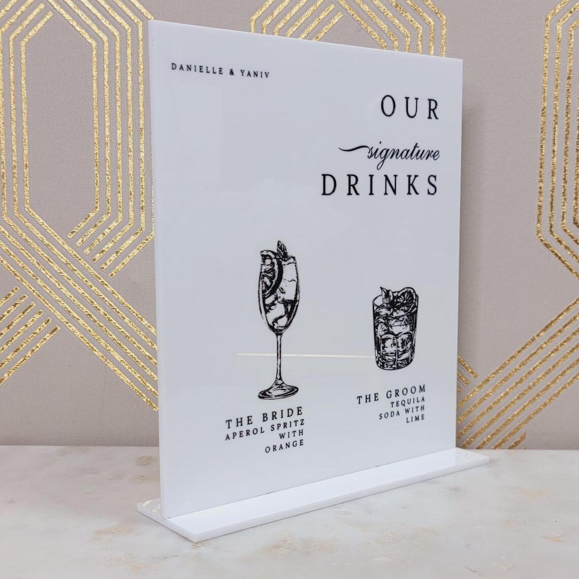Stylish Acrylic Menu Sign for Bar Customized Wedding Menu Board ...