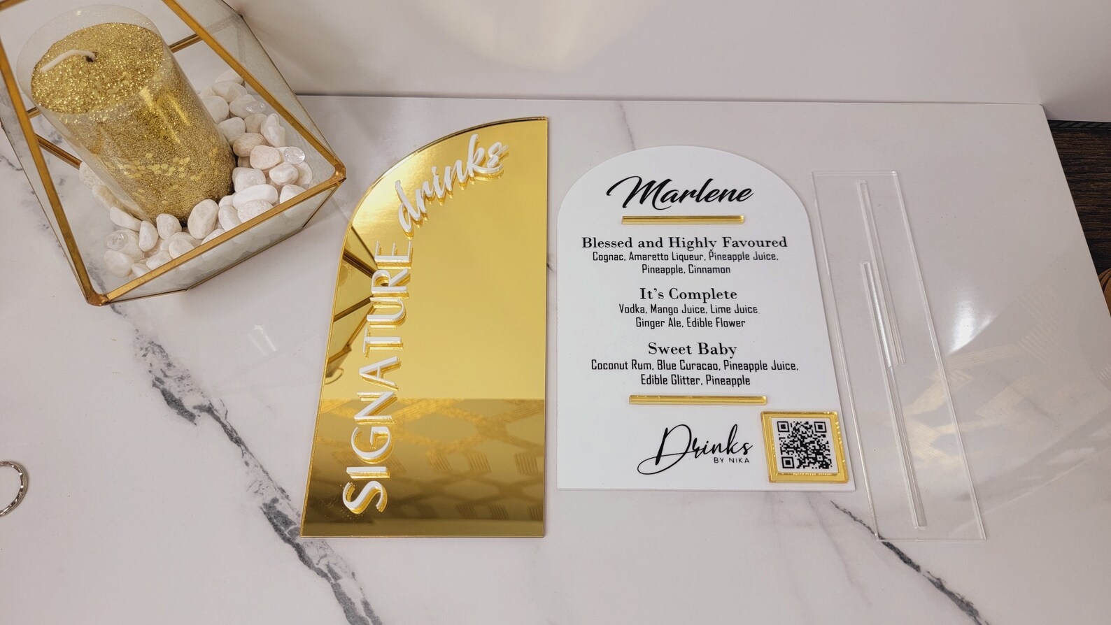 Stylish Acrylic Menu Sign for Bar Customized Wedding Menu Board ...