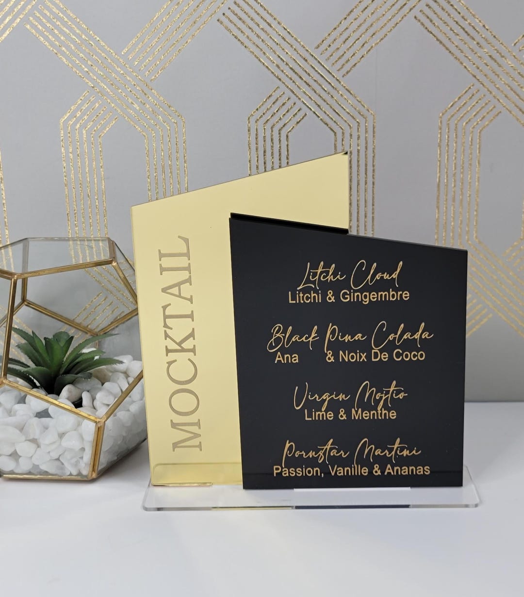 Stylish Acrylic Menu Sign for Bar | Customized Wedding Menu Board ...