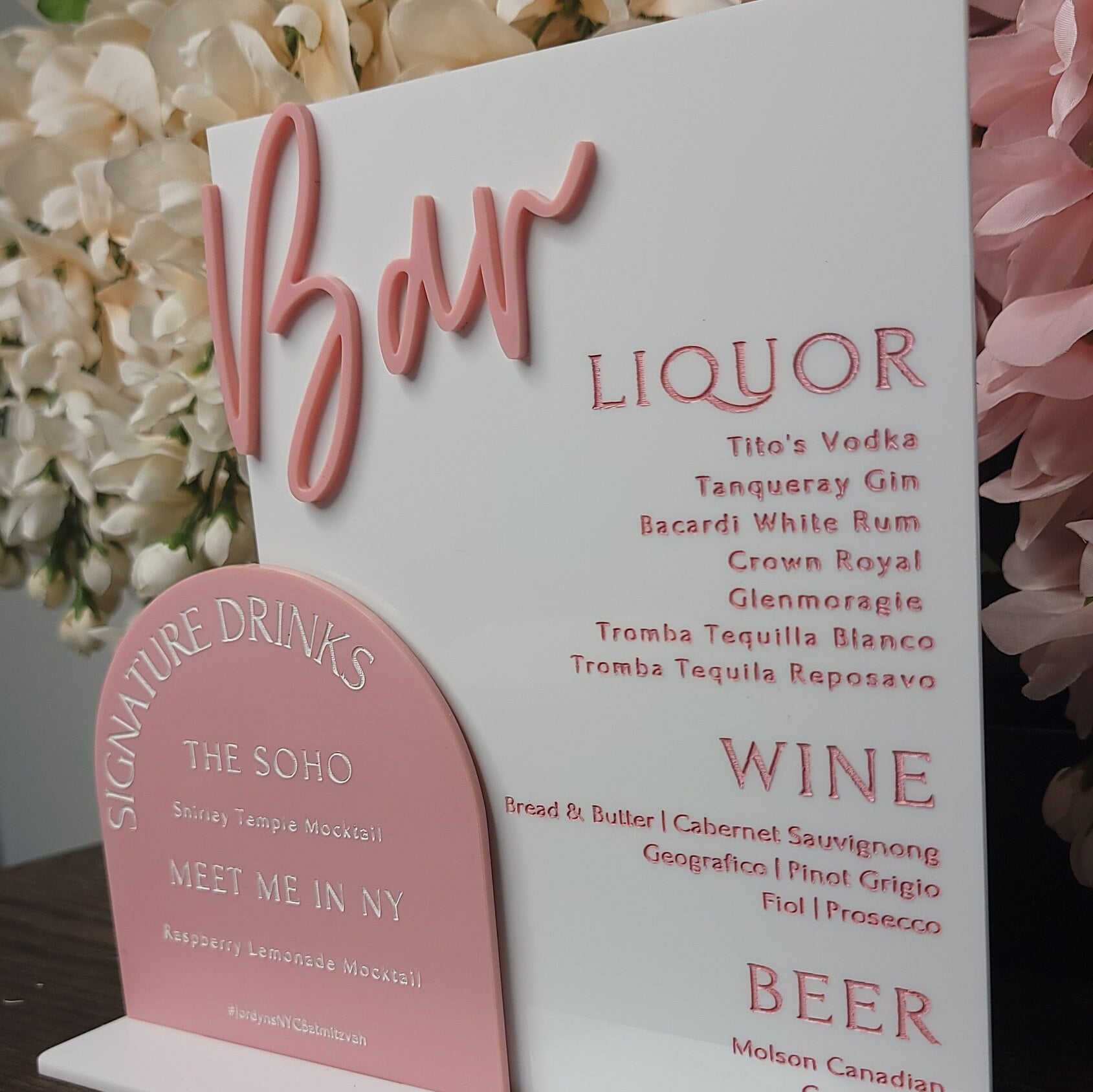 Acrylic Bar Menu Arch Bar Menu Custom Drinks Menu Bar Menu Wedding Menu ...