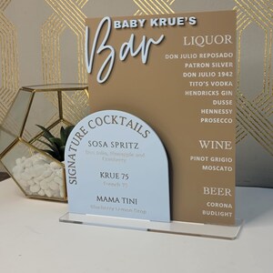 Stylish Acrylic Menu Sign for Bar | Customized Wedding Menu Board ...