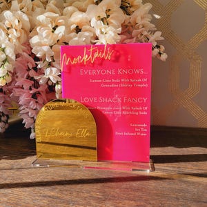 Stylish Acrylic Menu Sign for Bar | Customized Wedding Menu Board ...