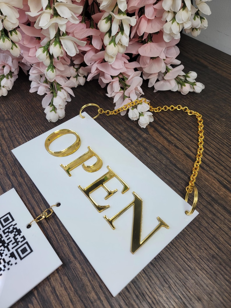 Custom 3D Acrylic Open/close Sign - Modern Business Door Sign, Double ...