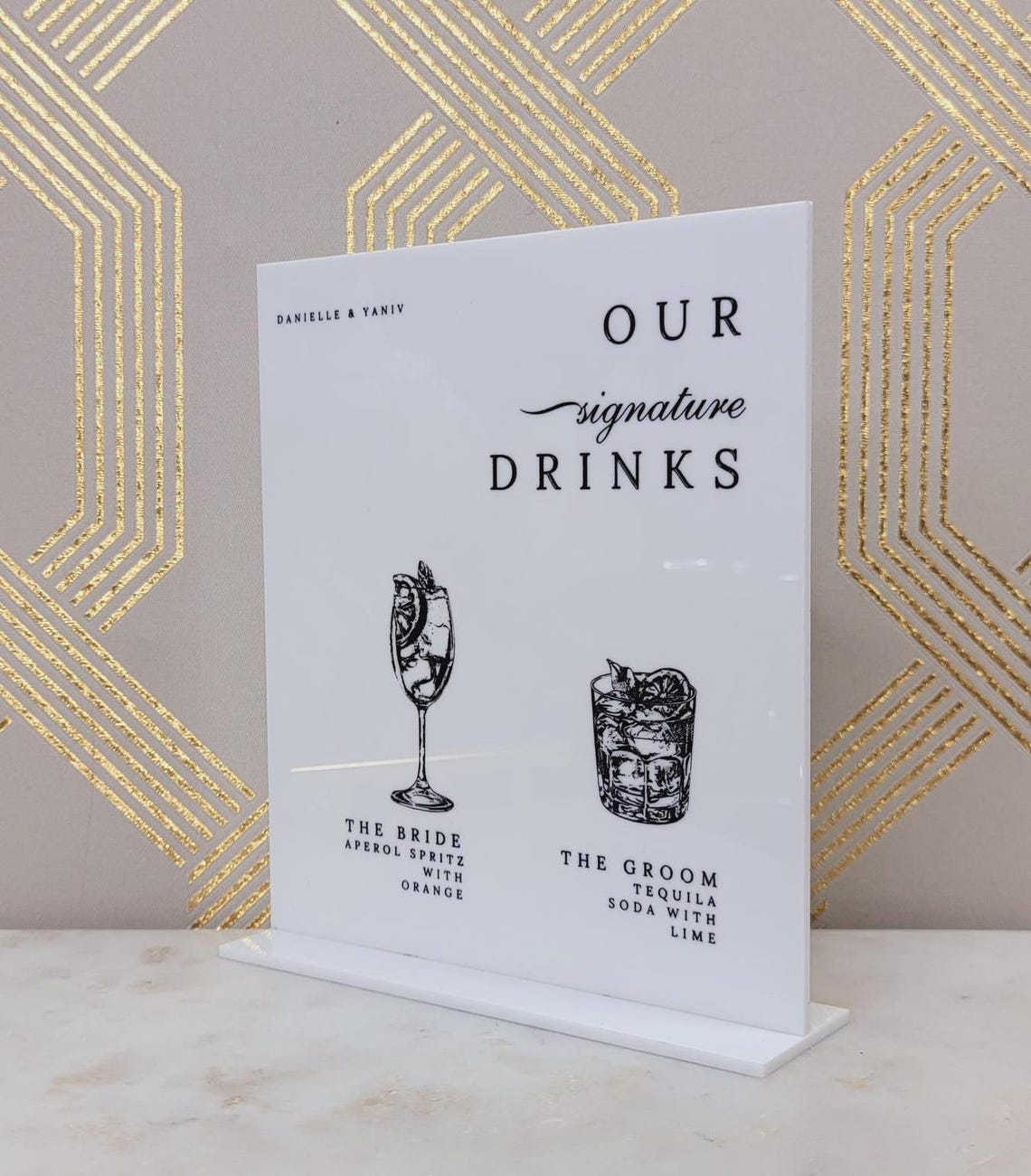 Stylish Acrylic Menu Sign for Bar Customized Wedding Menu Board ...