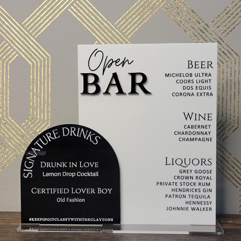 Acrylic Menus - Etsy