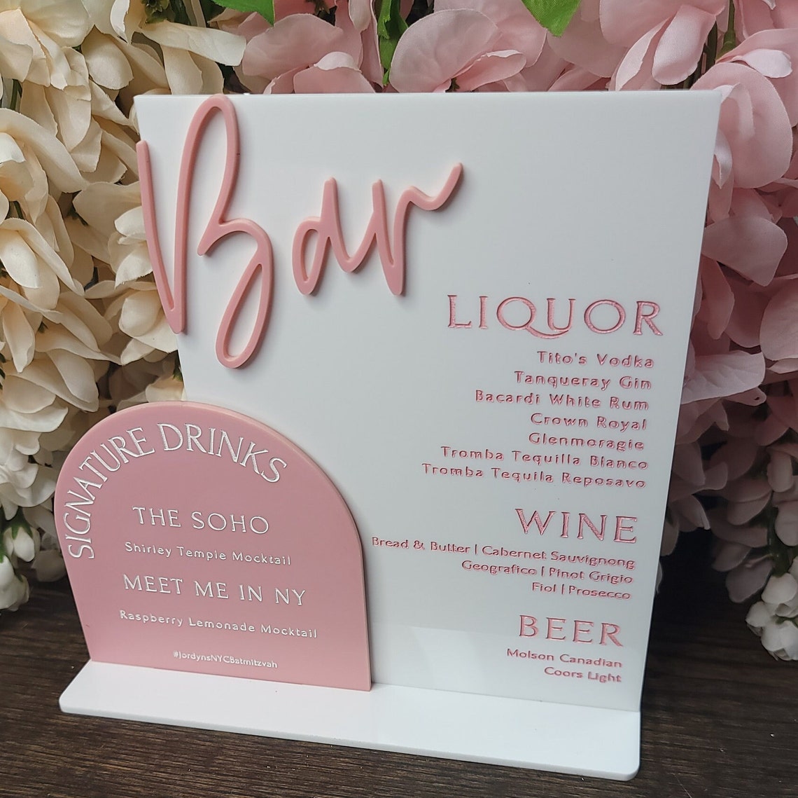 Acrylic Bar Menu Arch Bar Menu Custom Drinks Menu Bar Menu Wedding Menu ...